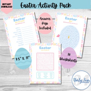 Easter Activity Worksheets for Kids, Classroom or Home - Etsy