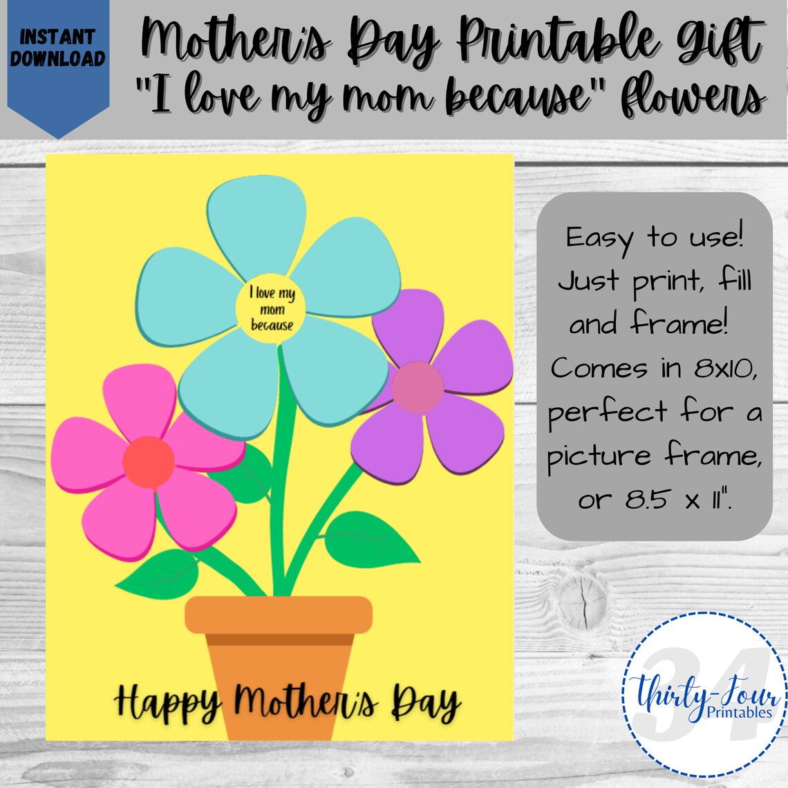 Mothers Day Printable Instant Download Gift for Mom Printable Gift for ...