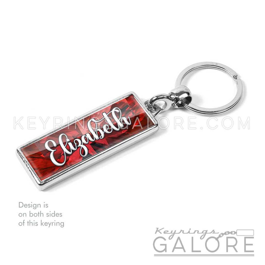 Birthstone Keyring Key Chain Garnet Personalised Keychain Key Ring With ...