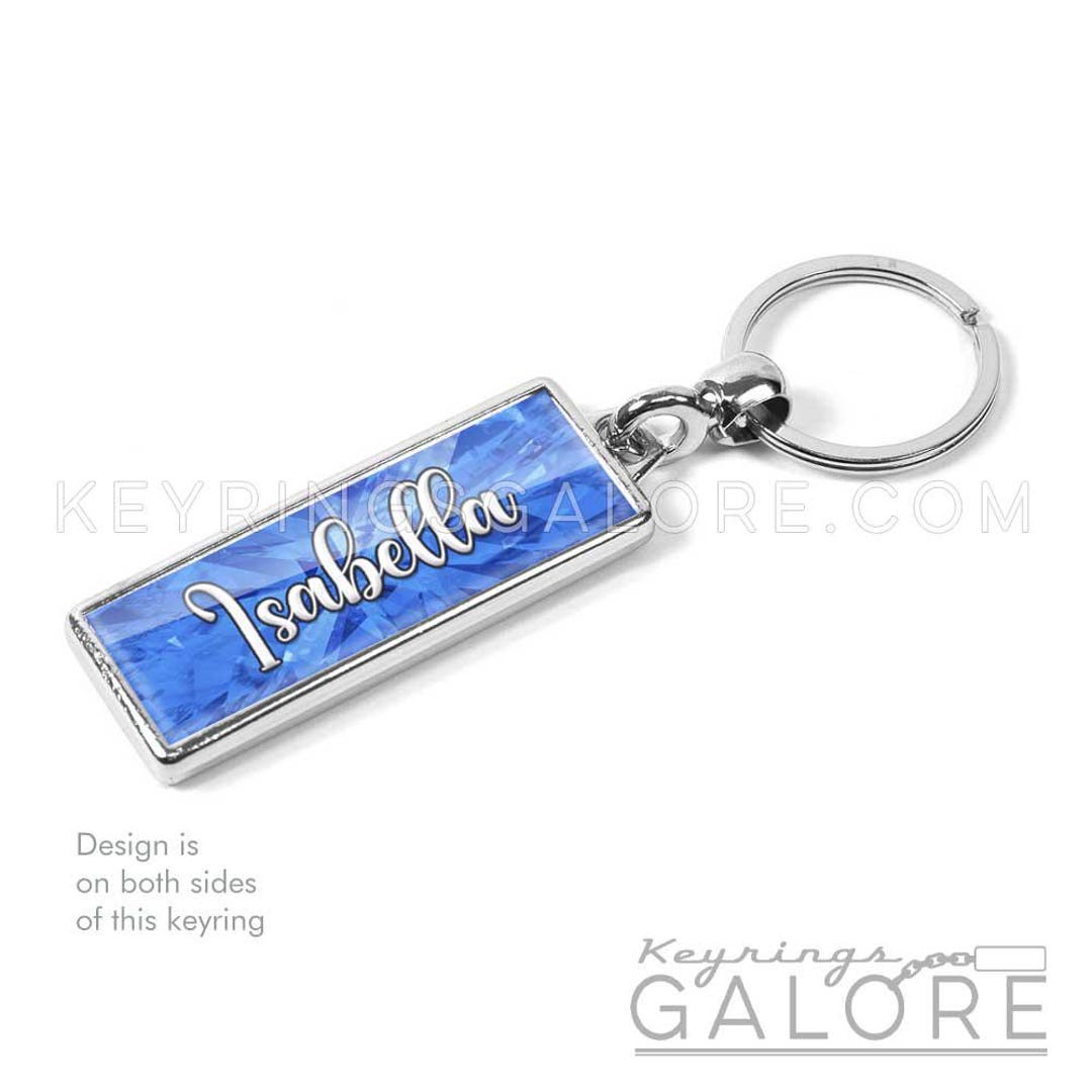 Birthstone Keyring Key Chain Sapphire Personalised Keychain Key Ring ...