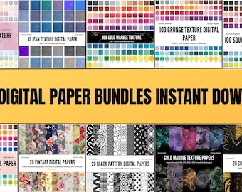 5 Black Texture Digital Papers, Commercial Use Instant Download Black ...