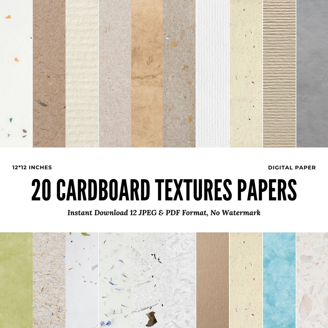 20 Cardboard Textures Papers 1212 in 36003600 PX Instant Download JPEG ...