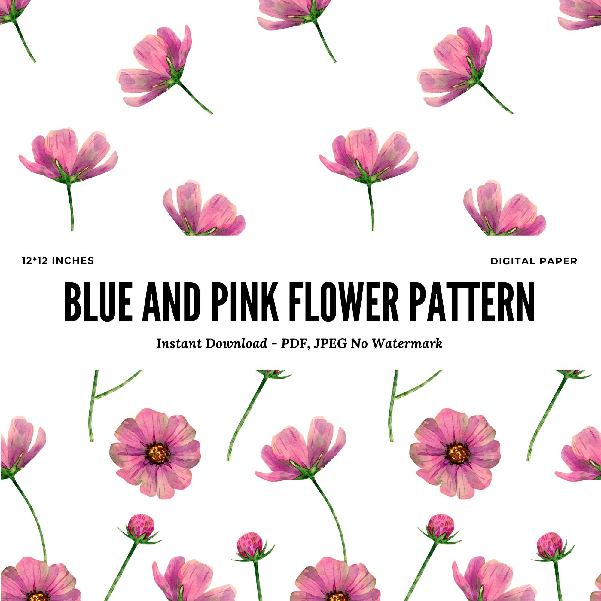 10 Flower Pattern Digital Paper Pdf, Jpg, Svg, Png Instant Download ...