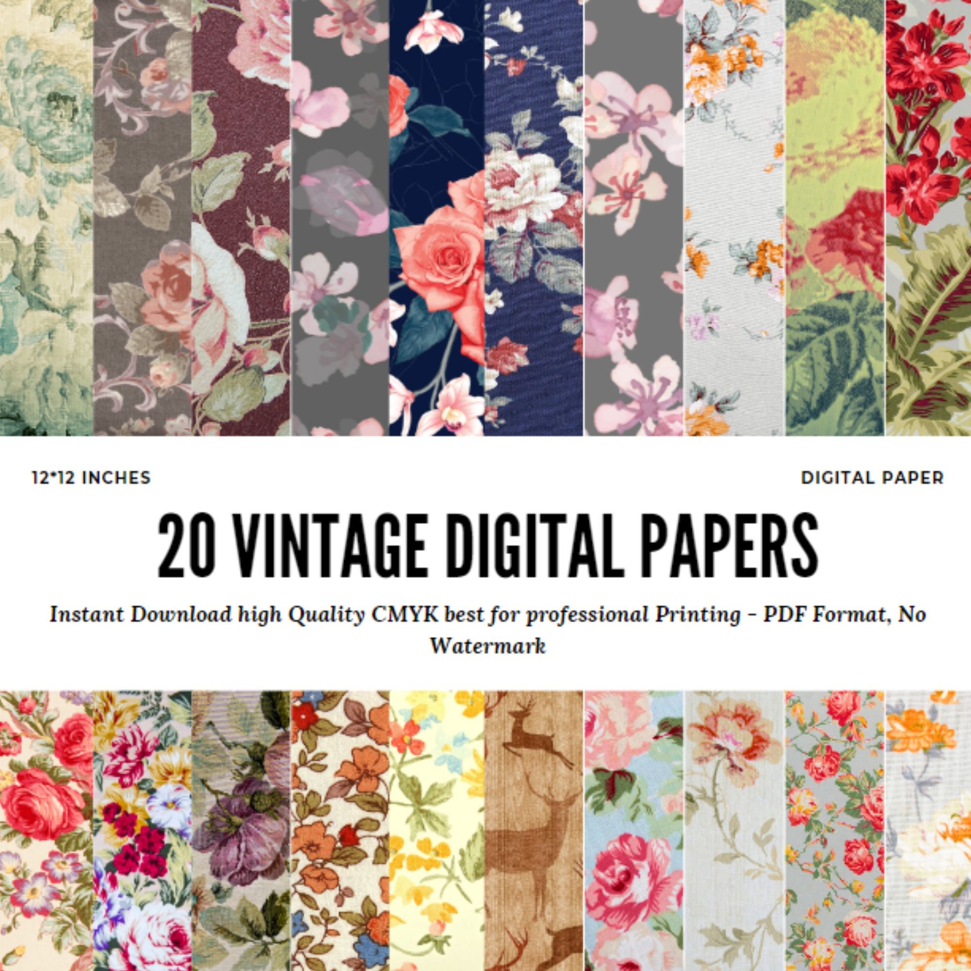 1000 Digital Papers, Commercial Use Instant Download Water Color ...