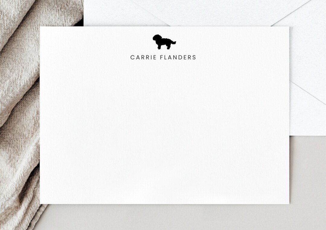 Maltese Silhouette Note Card / Personalized Stationery Custom - Etsy