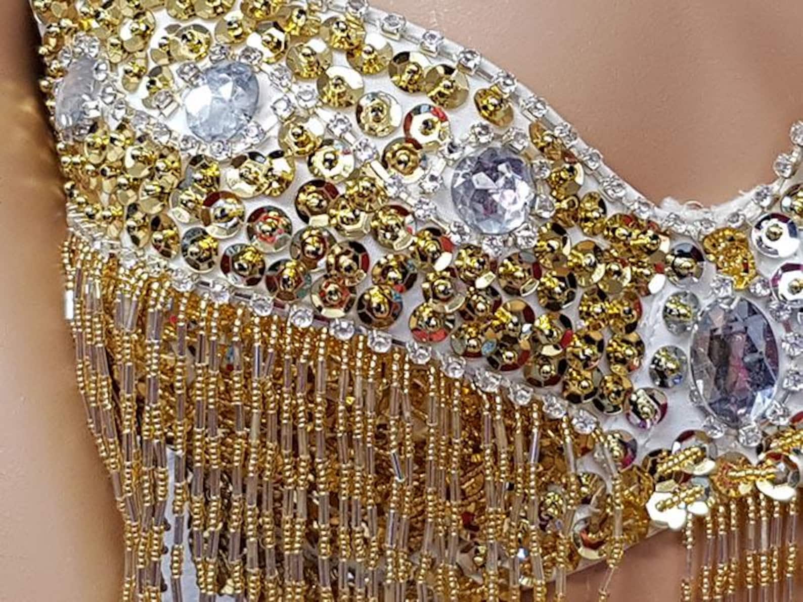 Bellydance Bra A Cup With Silver and Gold Elements - Etsy