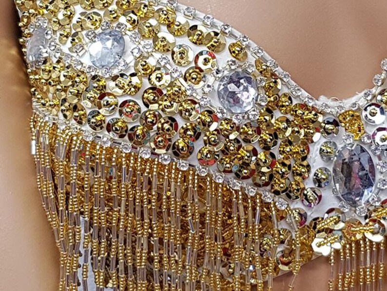 Bellydance Bra A Cup With Silver and Gold Elements - Etsy