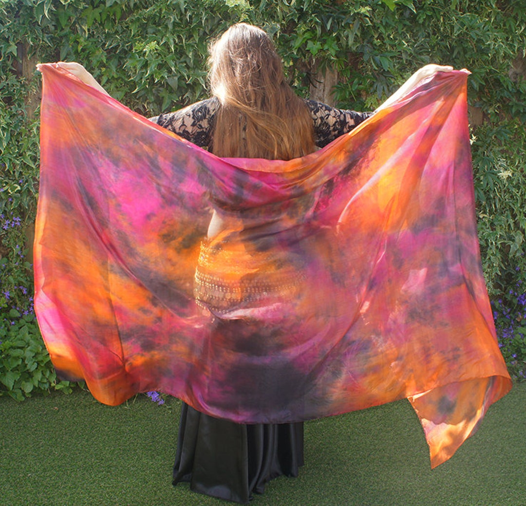 Silk Belly Dance Veil in Tie Dye - Etsy UK