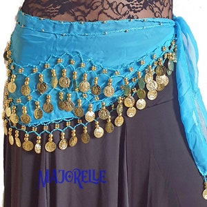 Belly Dance Hip Scarf With Gold Coins - Different Colors - Etsy