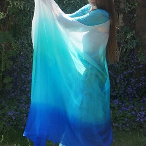 Silk Belly Dance Veil Blue (peacock Green) Turquoise White - Etsy