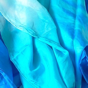 Silk Belly Dance Veil Blue (peacock Green) Turquoise White - Etsy