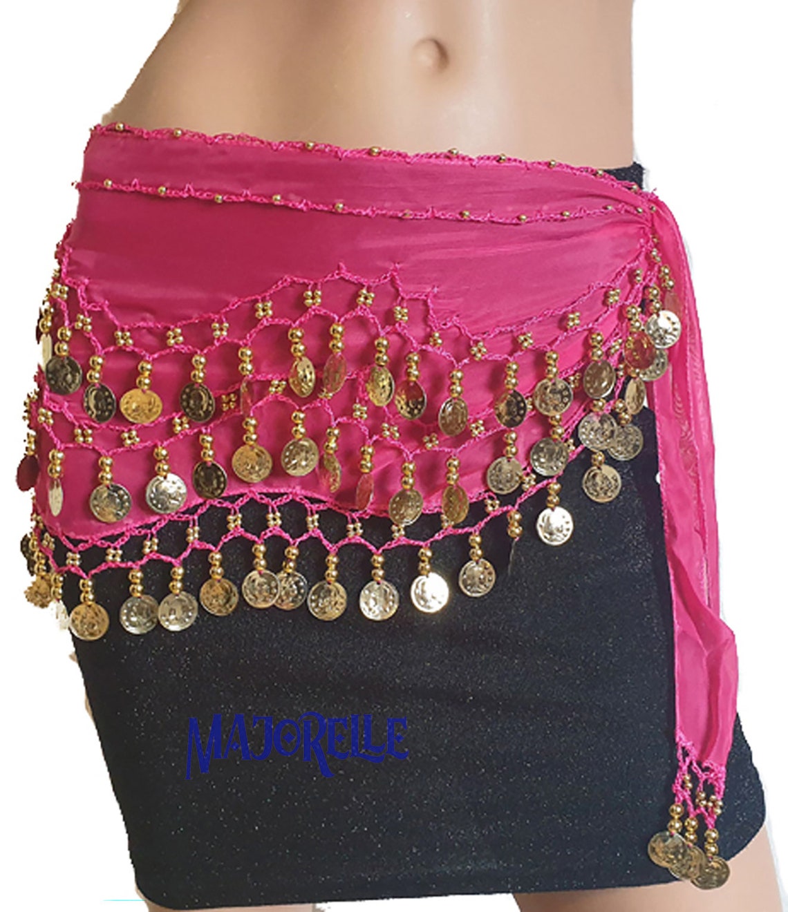Belly Dance Hip Scarf With Gold Coins - Different Colors - Etsy