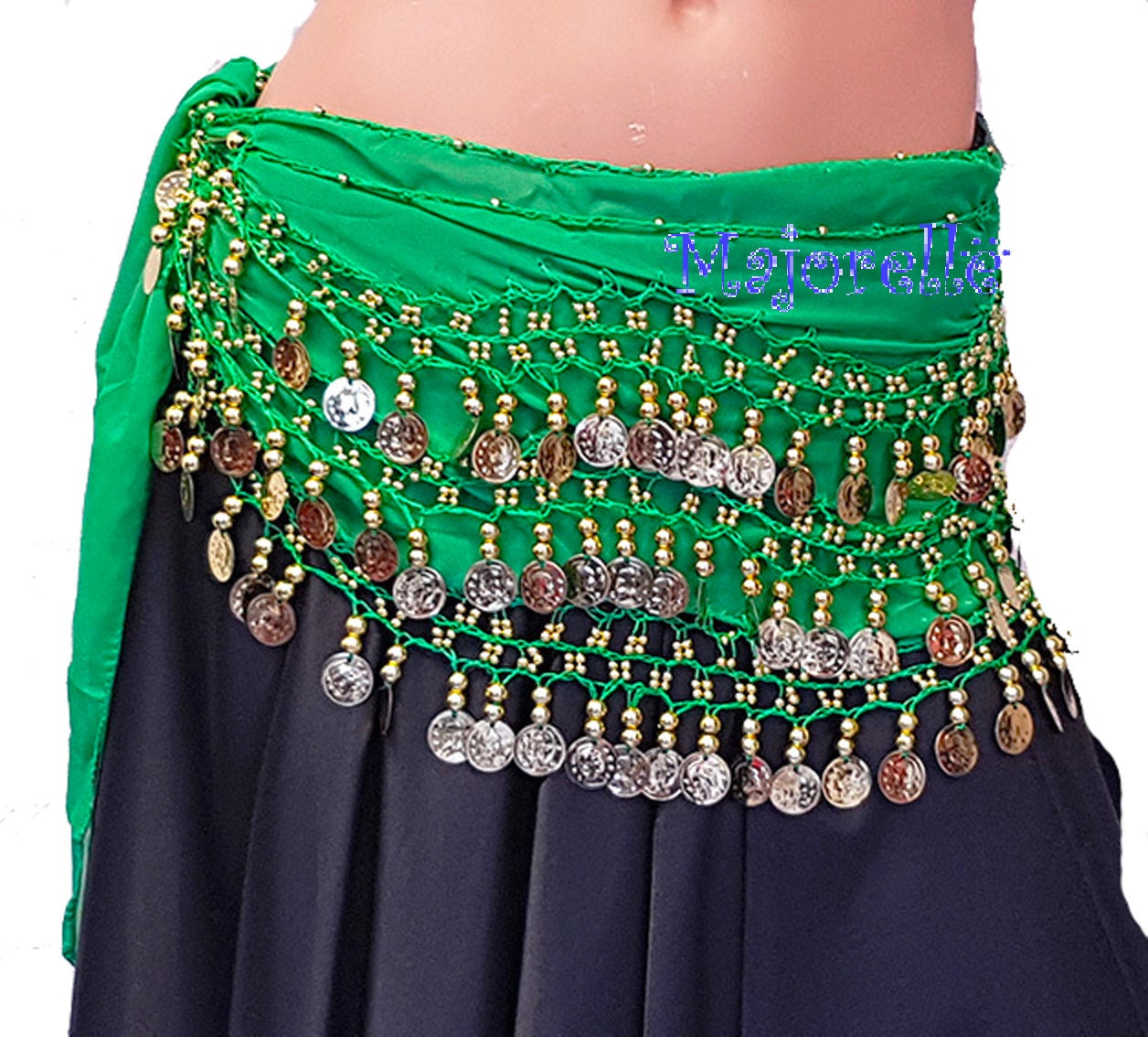 Belly Dance Hip Scarf With Gold Coins - Different Colors - Etsy