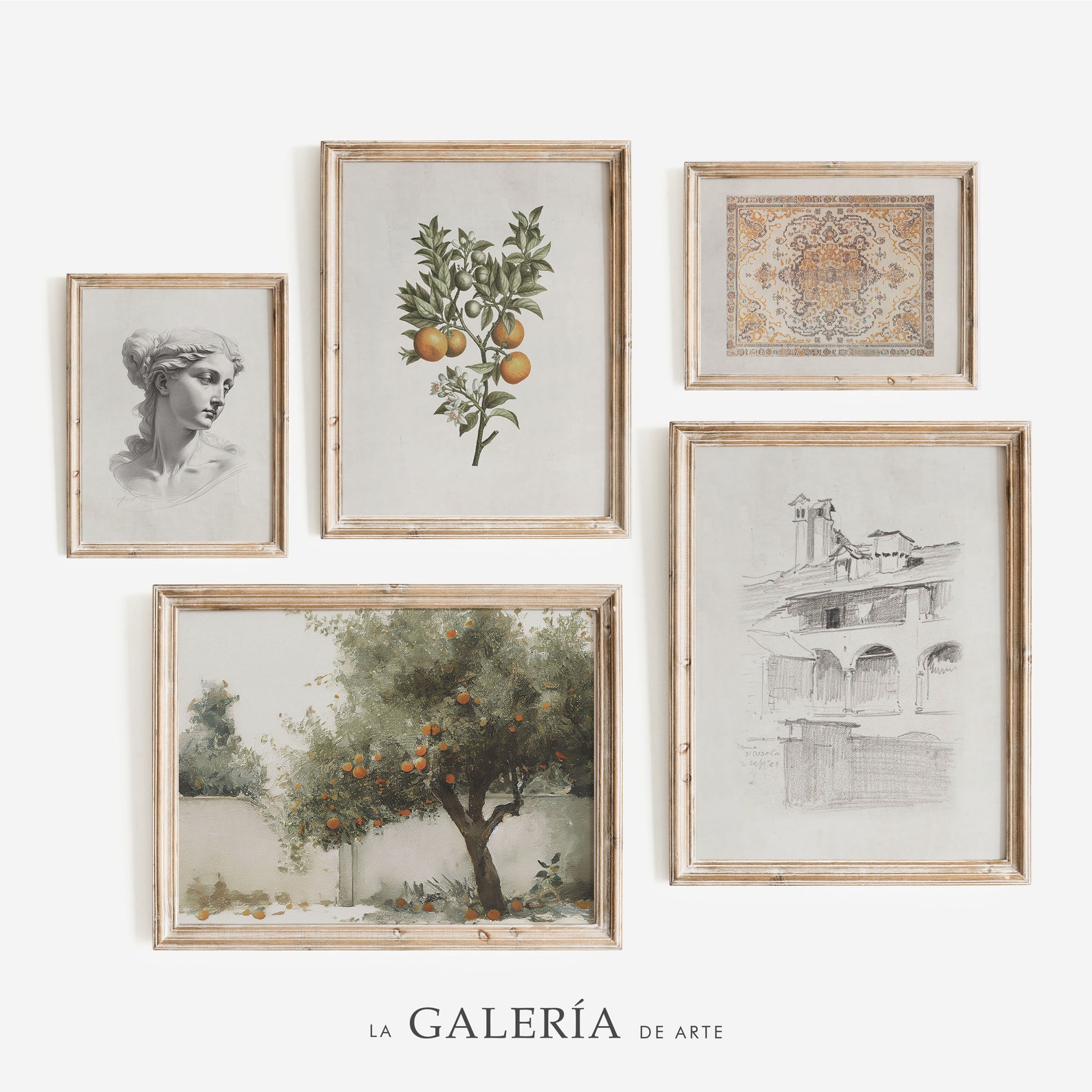 Vintage Gallery Wall Set | Antique Sumer Art Prints | European Country ...