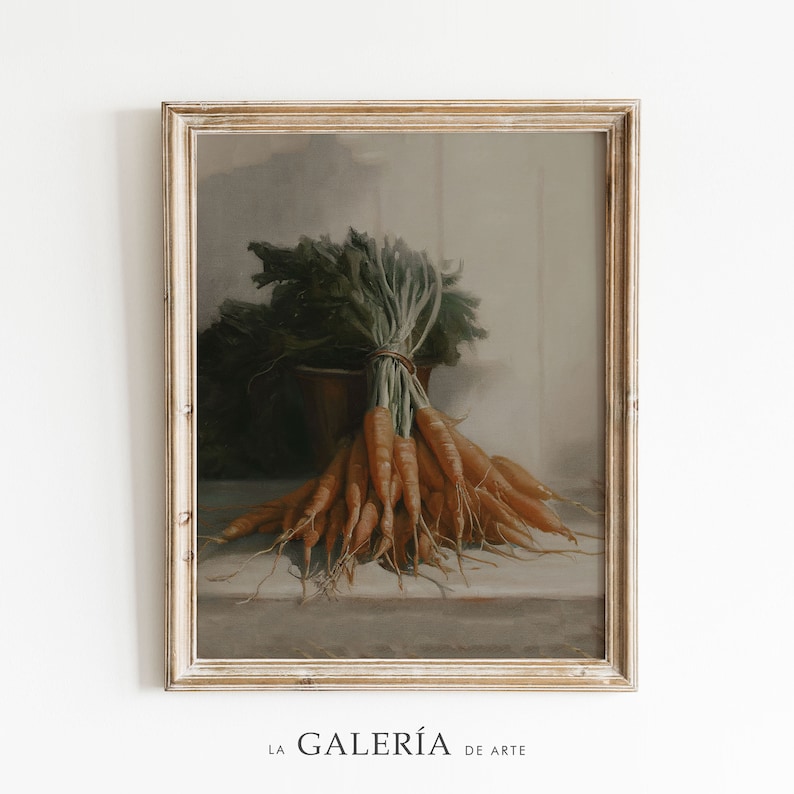 Vintage Kitchen Print Still Life Painting With Carrots - Etsy