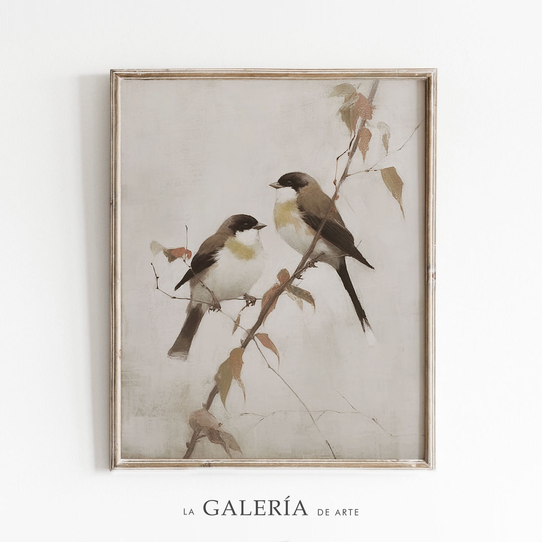 Vintage Bird Painting | Neutral Art Print | Farmhouse Nursery Art ...