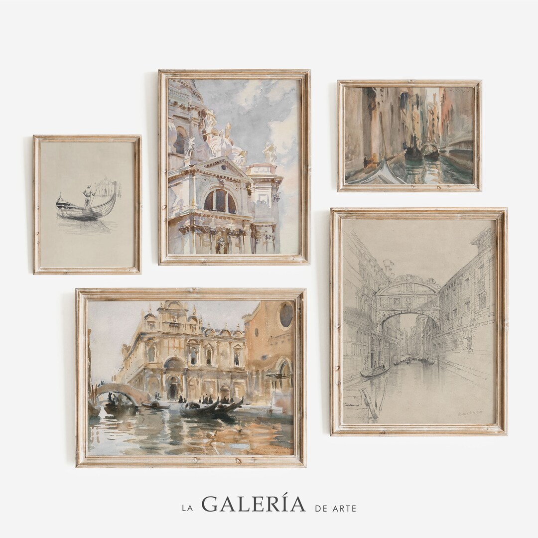 Italy Gallery Wall Prints Vintage Gallery Wall Set European Wall Art ...