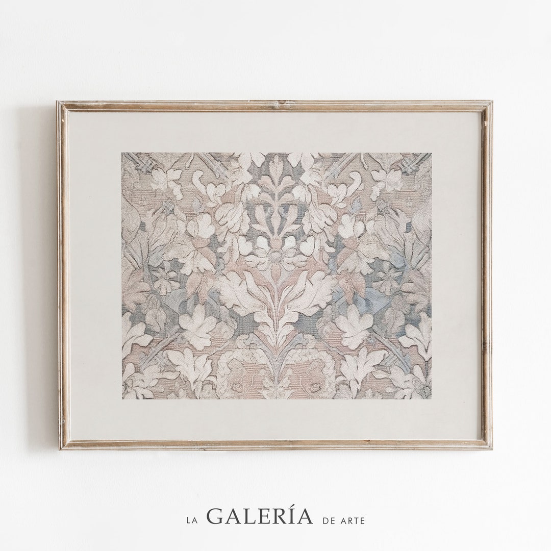 Printable Vintage Tapestry Wall Art | Neutral Antique Pattern Decor ...