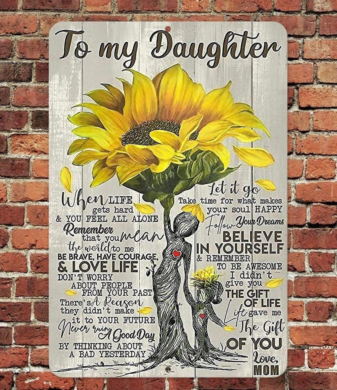 To My Daughter Sentimental Metal Tin Sign 8x12 - Etsy