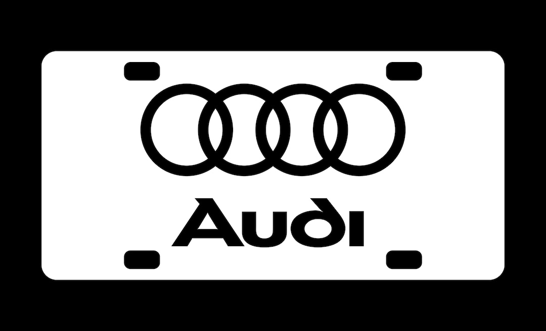 AUDI Solid WHITE Background Design Aluminum License Plate Vanity Car ...