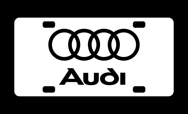 AUDI Solid WHITE Background Design Aluminum License Plate Vanity Car ...