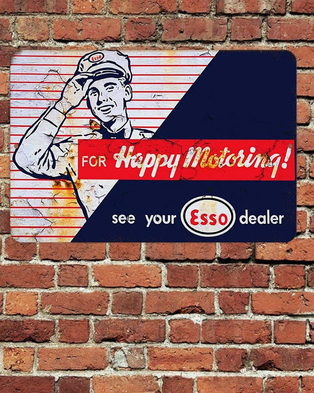 For Happy Motoring See Your Esso Dealer Sign Aluminum Metal 8"x12 ...