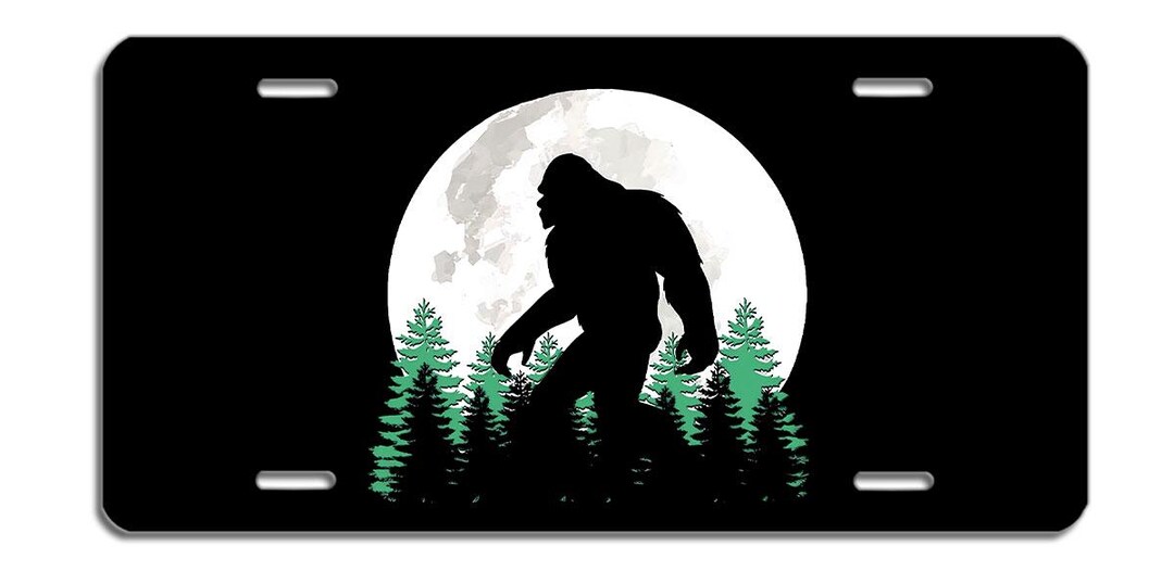 Sasquatch Yeti Moon License Plate Aluminum 6"x12" Front Tag - Etsy