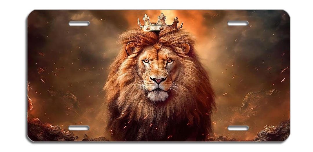 Lion With Crown License Plate Aluminum 6"x12" Front Tag - Etsy
