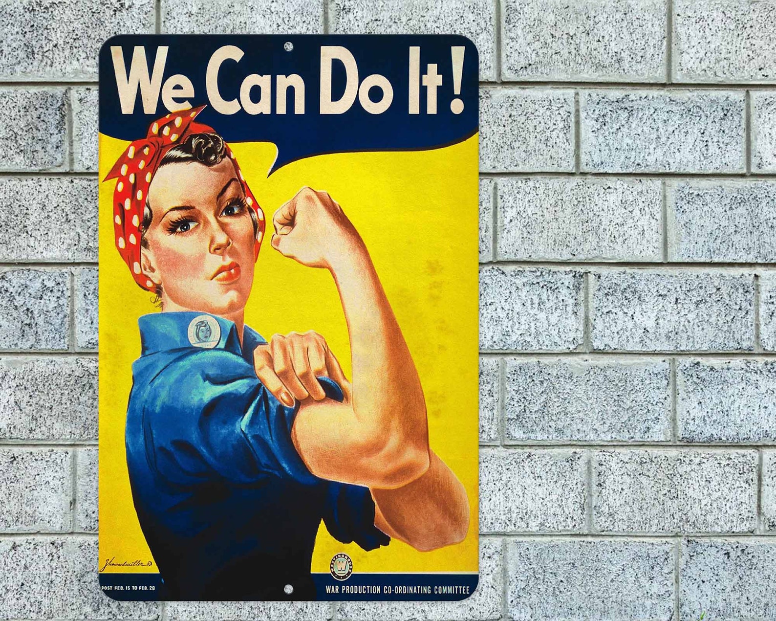 Rosie the Riveter We Can Do It Metal Aluminum Sign 8"x12" Classic Retro ...