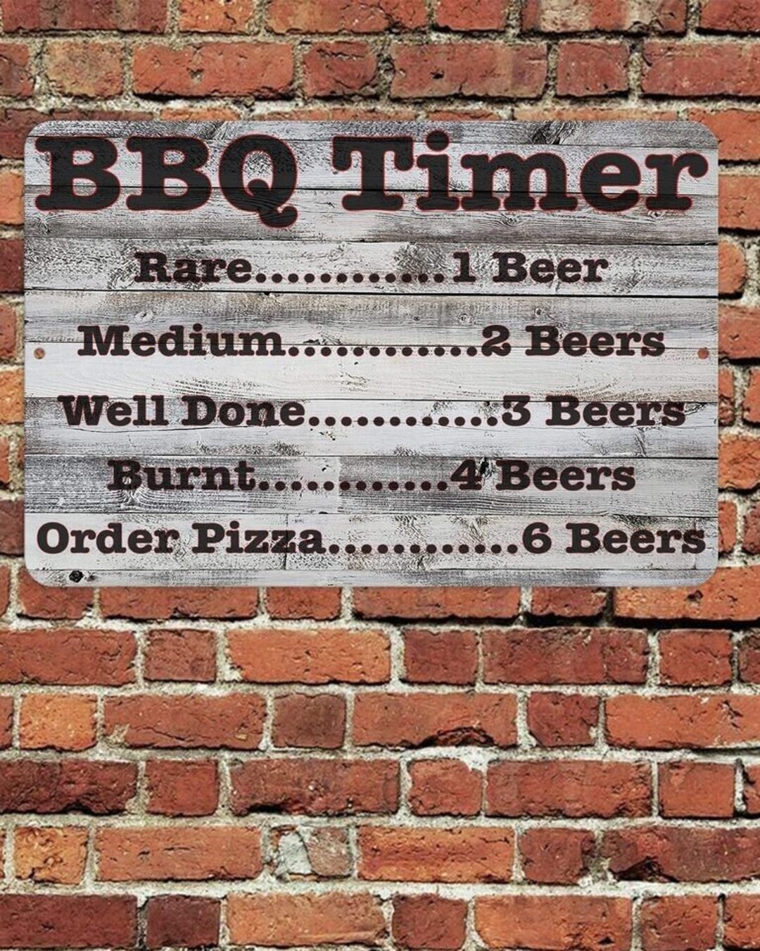 Bbq Timer Sign Aluminum Metal 8"x12" Backyard Funny - Etsy