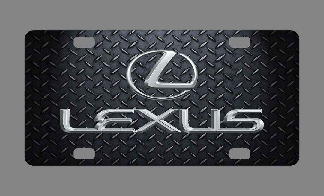Lexus Emblem License Plate Black Diamond Plate Design Aluminum 6"x12 ...