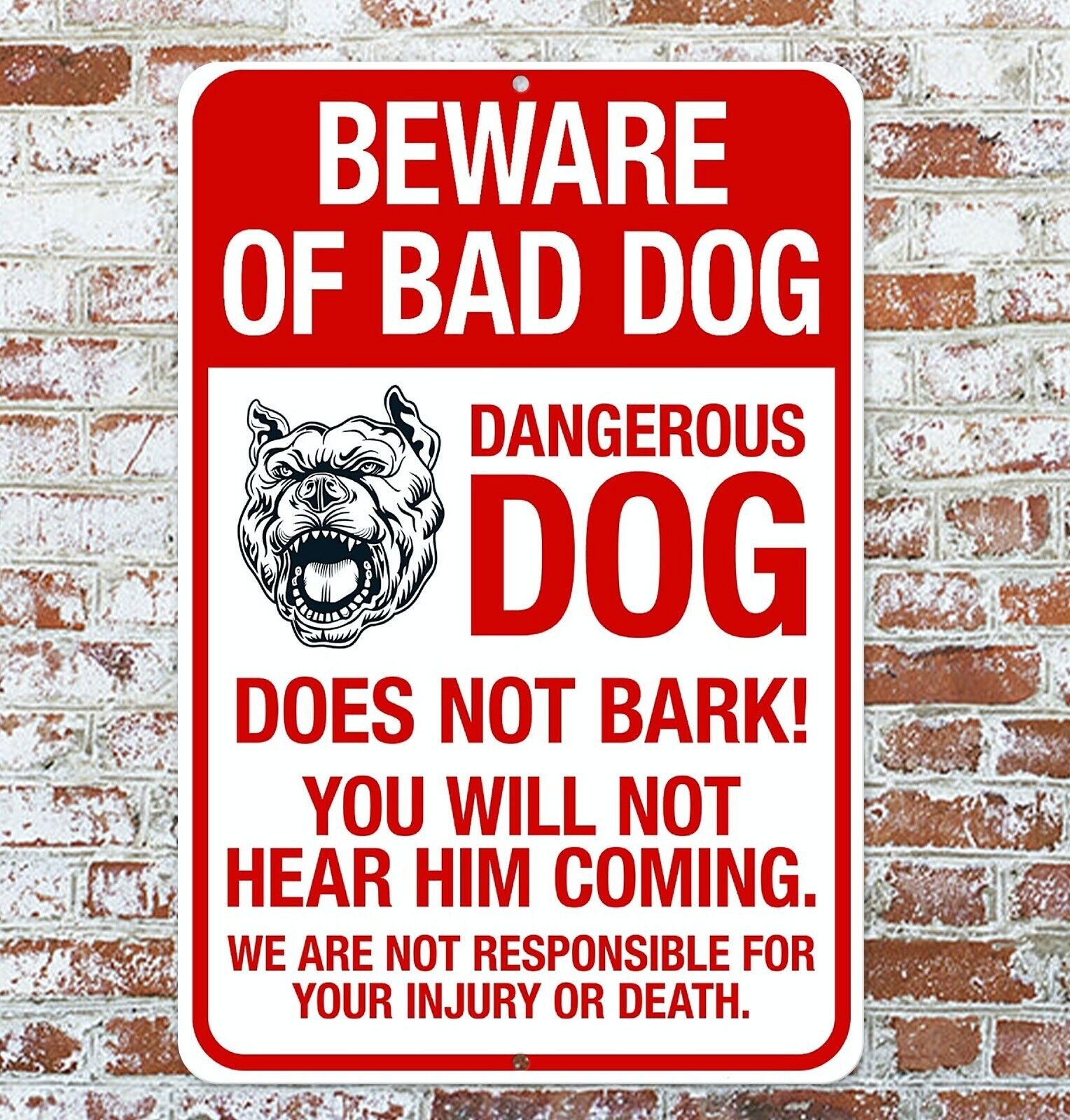 Beware of Bad Dog Does Not Bark Sign Metal Aluminum 8x12 - Etsy