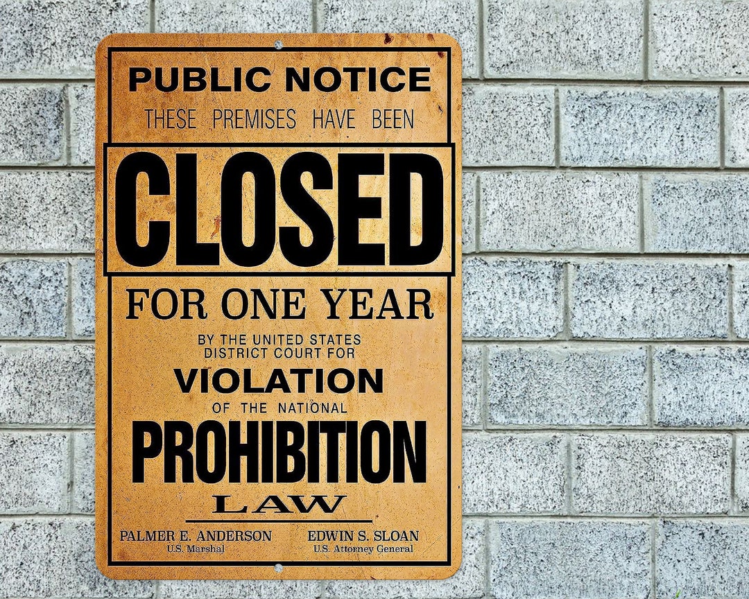 Public Notice Closed for Violation of Prohibition Sign Metal Aluminum 8 ...