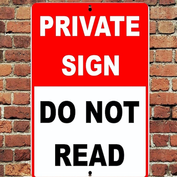Do Not Read Sign - Etsy