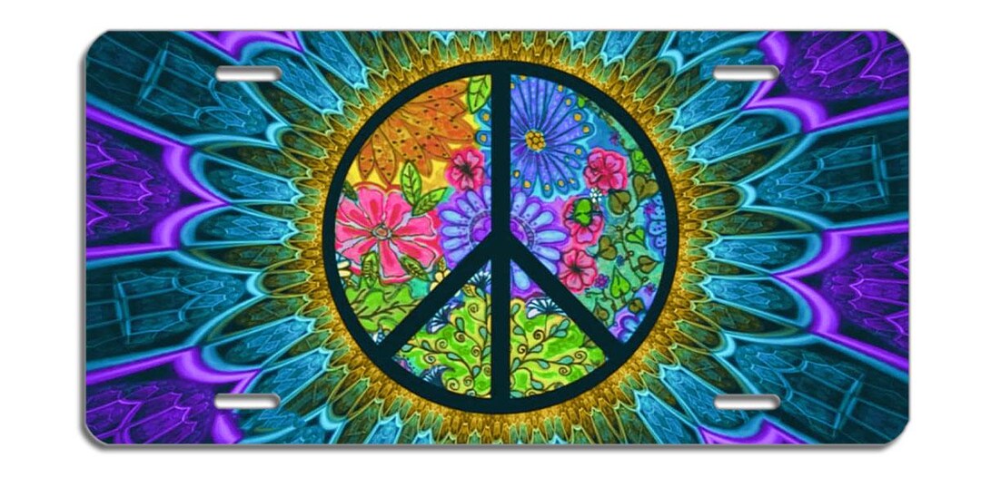 Peace Sign License Plate Aluminum 6"x12" Front Tag - Etsy