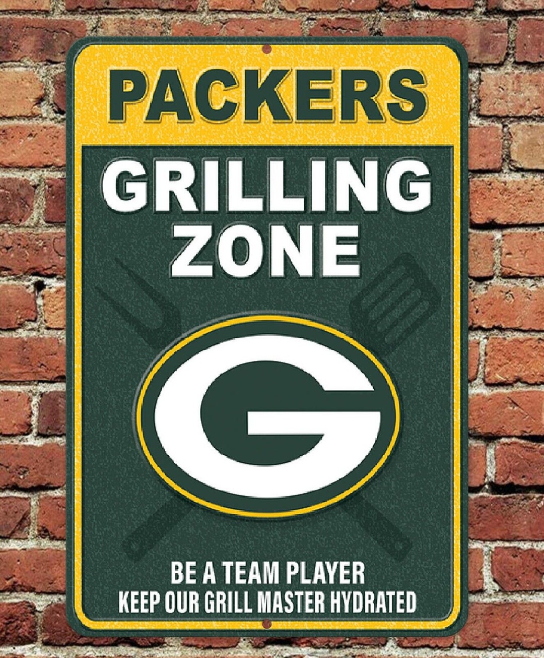 Green Bay Packers Grilling Zone Sign Aluminum Metal 8"x12" - Etsy