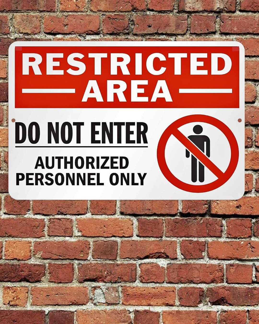 Restricted Area Do Not Enter Authorized Personnel Sign Aluminum Metal 8 ...