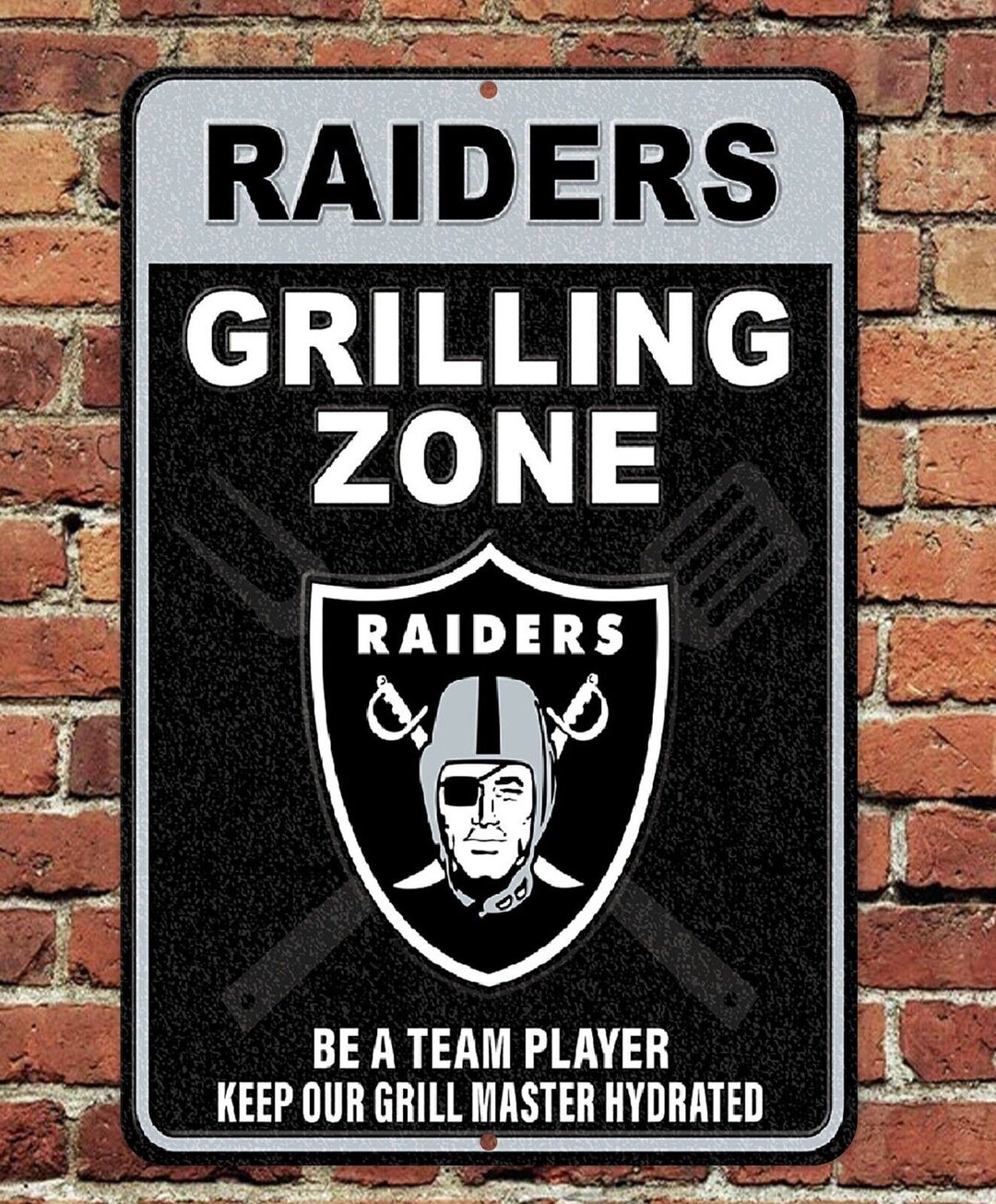 Las Vegas Raiders Grilling Zone Sign Aluminum Metal 8"x12" - Etsy