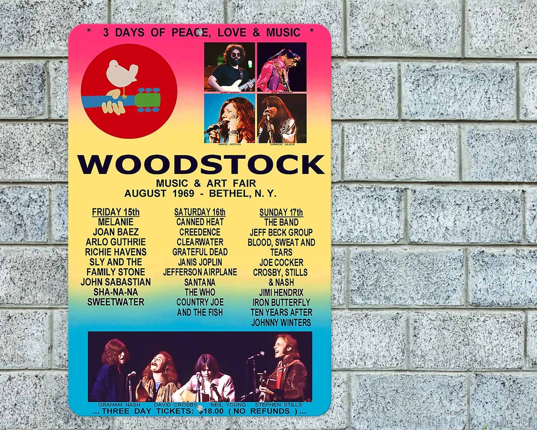 Woodstock Metal Aluminum Sign 8"x12" Retro Music Classic Rock - Etsy