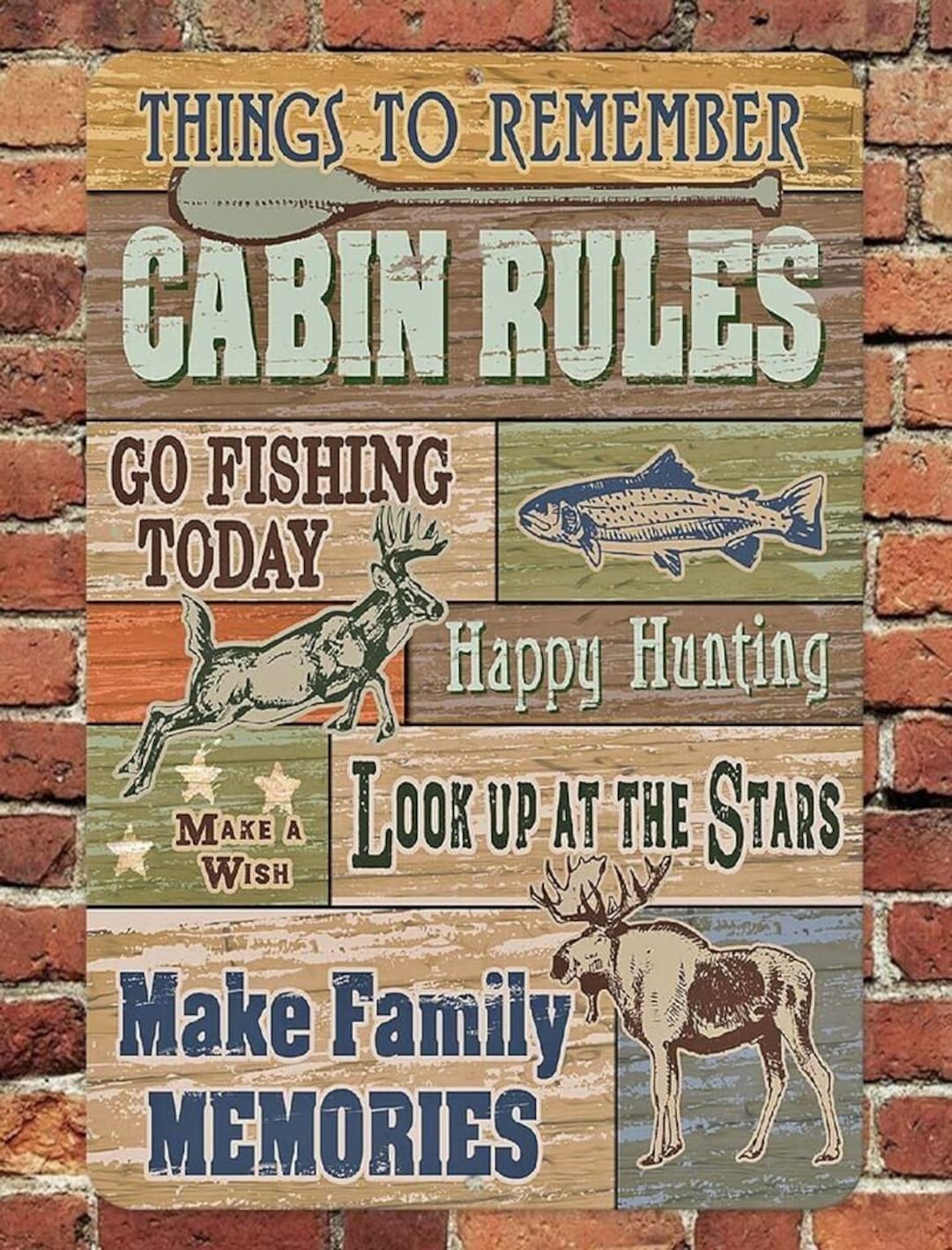 Cabin Rules Sign Metal Aluminum 8"x12" - Etsy