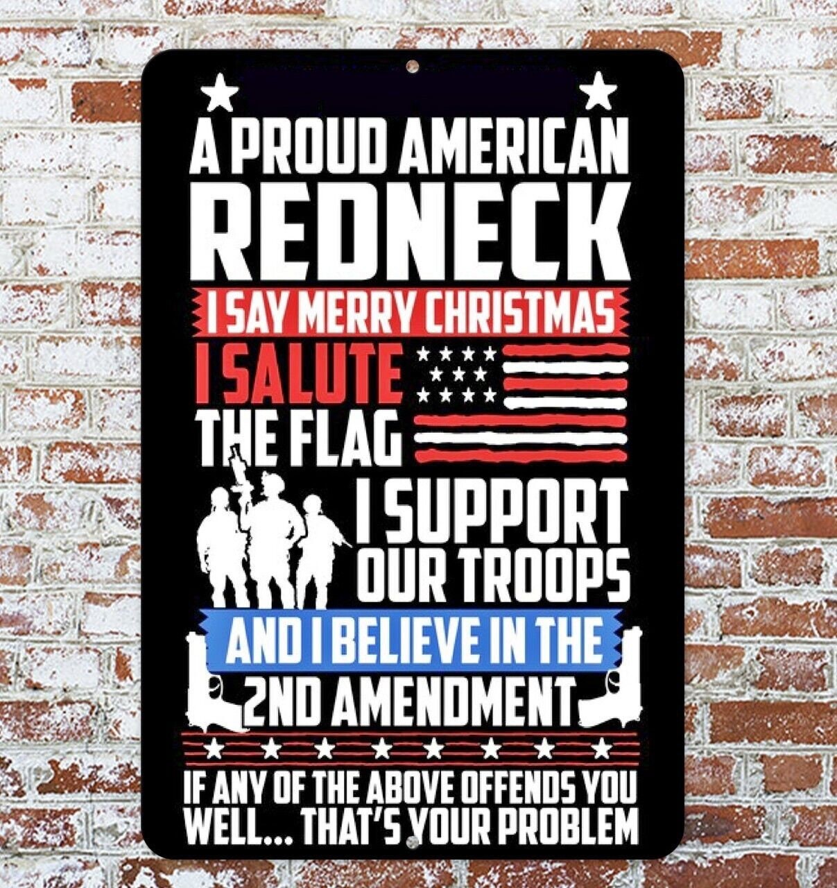 A Proud American Redneck Sign Metal Aluminum 8x12 - Etsy