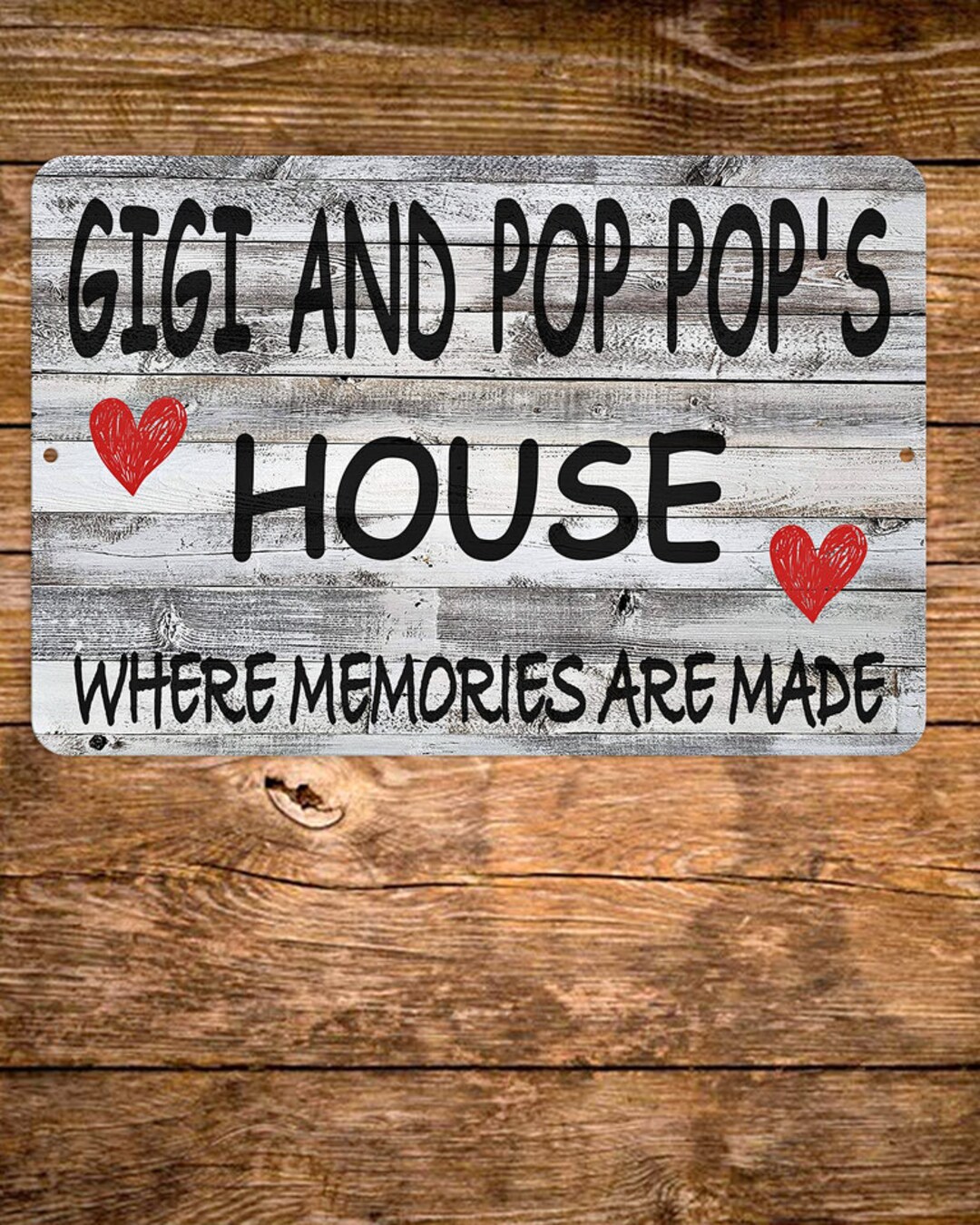 Gigi and Pop Pops House Sign Metal Aluminum 8"x12" Porch Entryway Patio ...