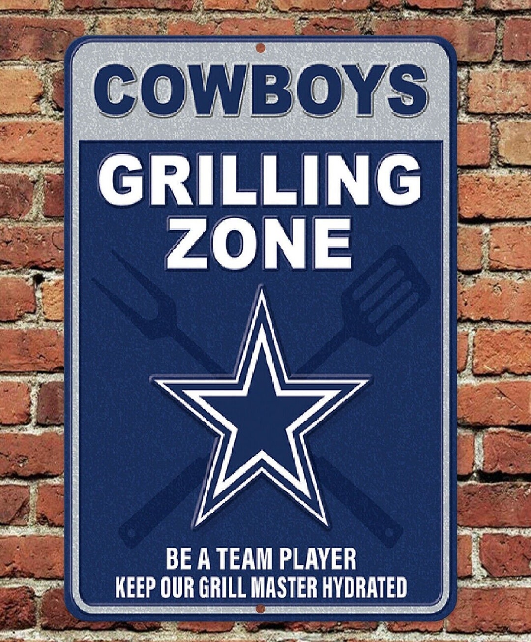 Dallas Cowboys Grilling Zone Sign Aluminum Metal 8"x12" - Etsy