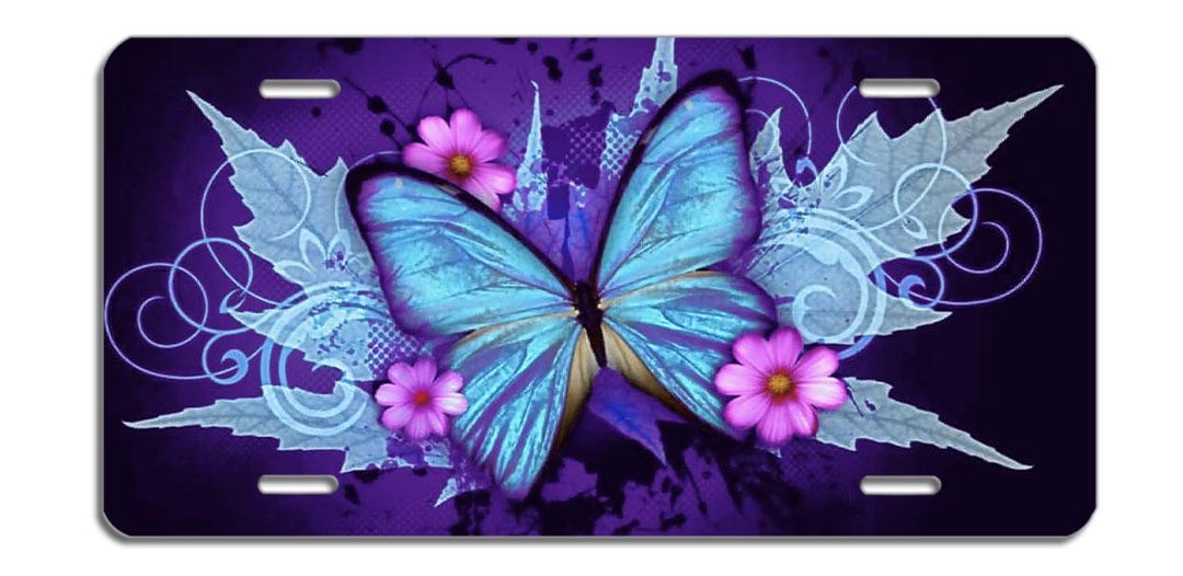 Colorful Butterfly License Plate Aluminum 6"x12" Front Tag - Etsy