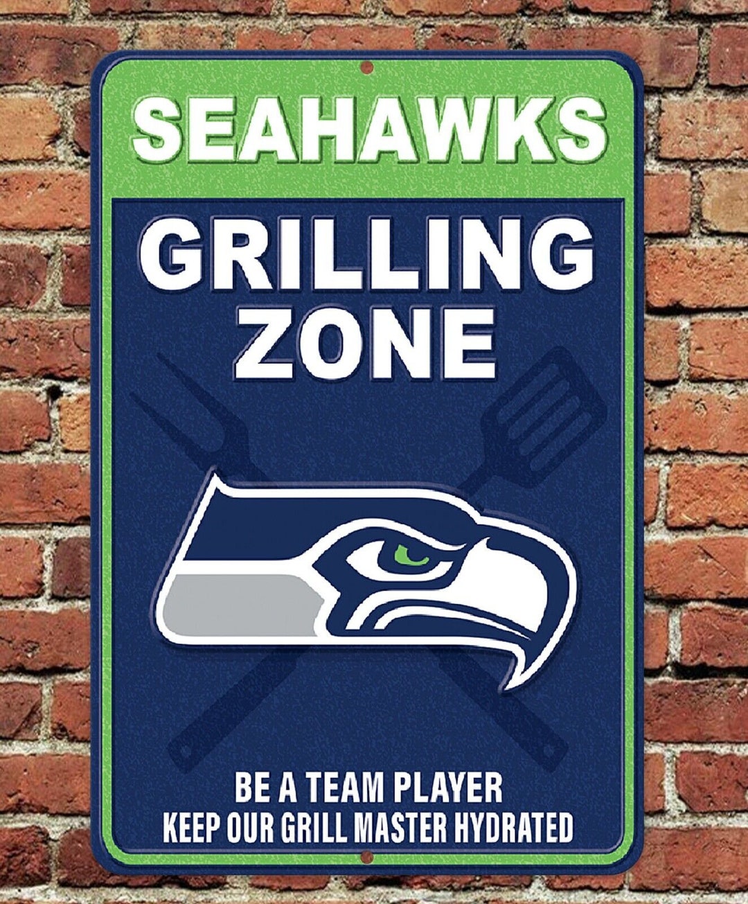Seattle Seahawks Grilling Zone Sign Aluminum Metal 8"x12" - Etsy