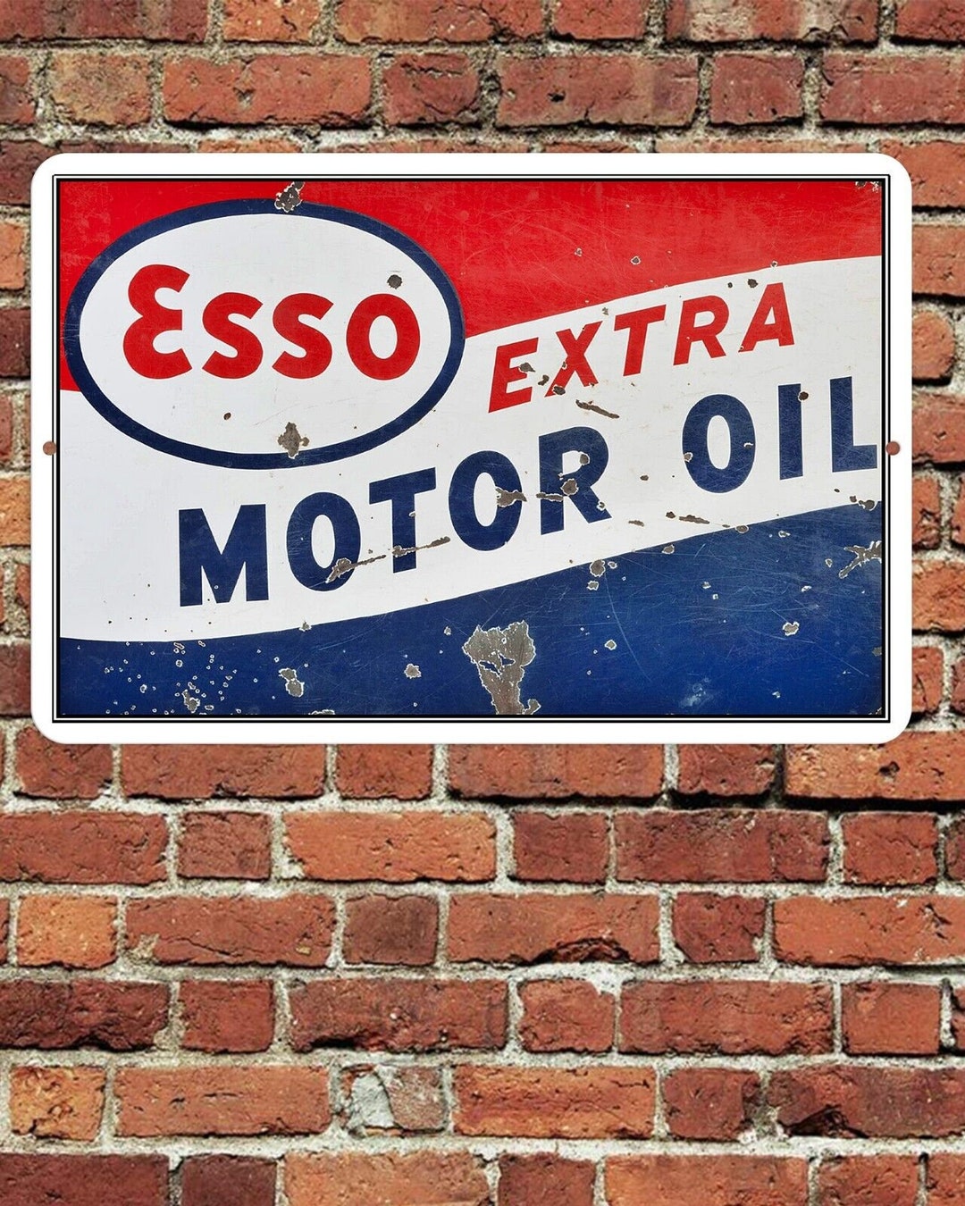 Esso Extra Motor Oil Sign Aluminum Metal 8"x12" Rustic Retro Aged - Etsy