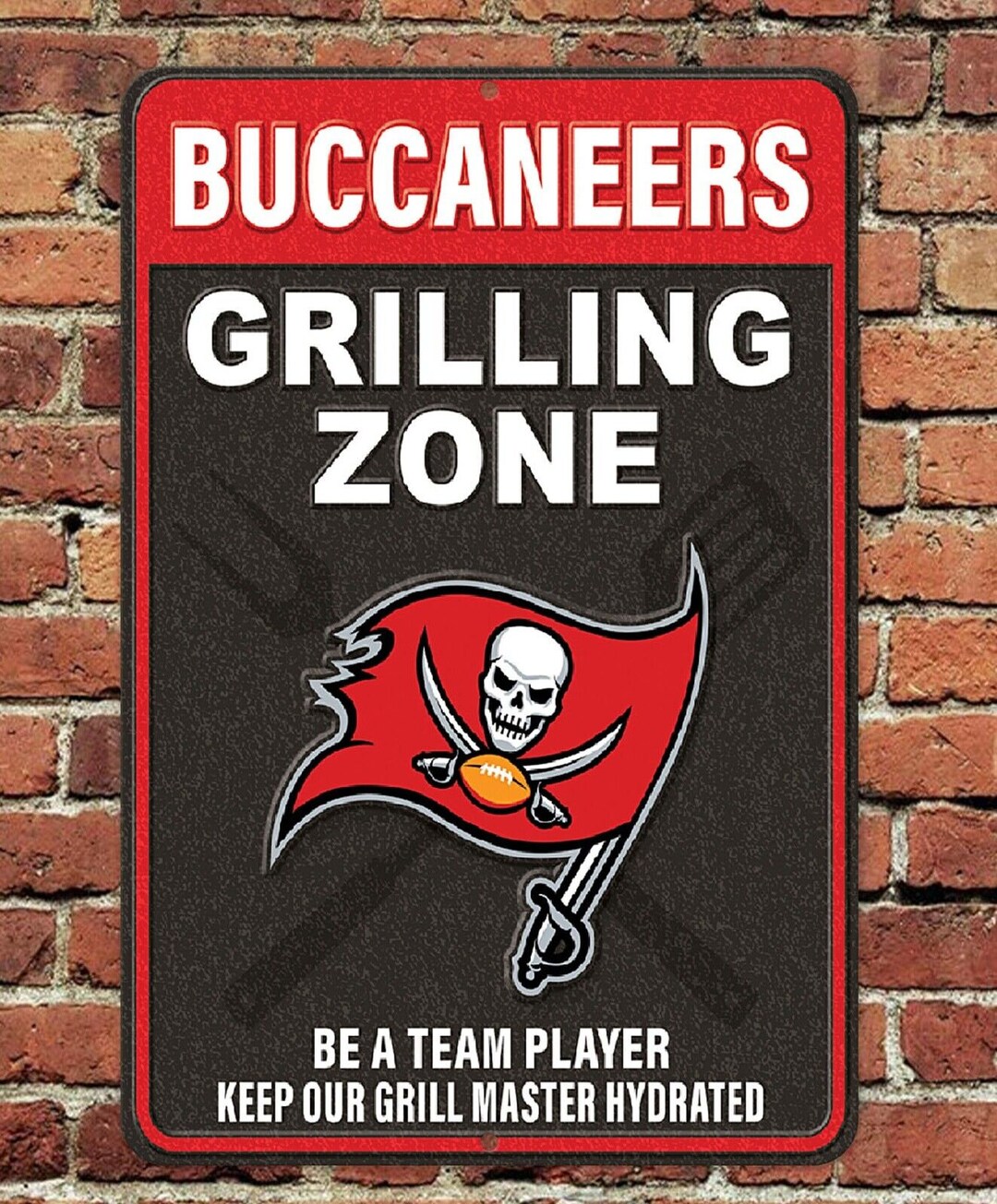 Tampa Bay Buccaneers Grilling Zone Sign Aluminum Metal 8"x12" - Etsy