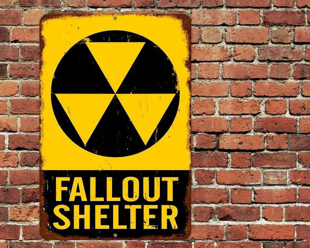 Fallout Shelter Sign Metal Aluminum 8"x12" Rustic Aged Looking - Etsy