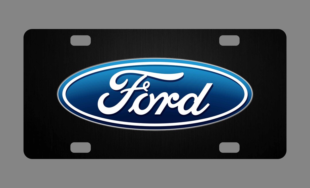 Ford Emblem License Plate Black Metal Design Aluminum 6"x12" Front ...