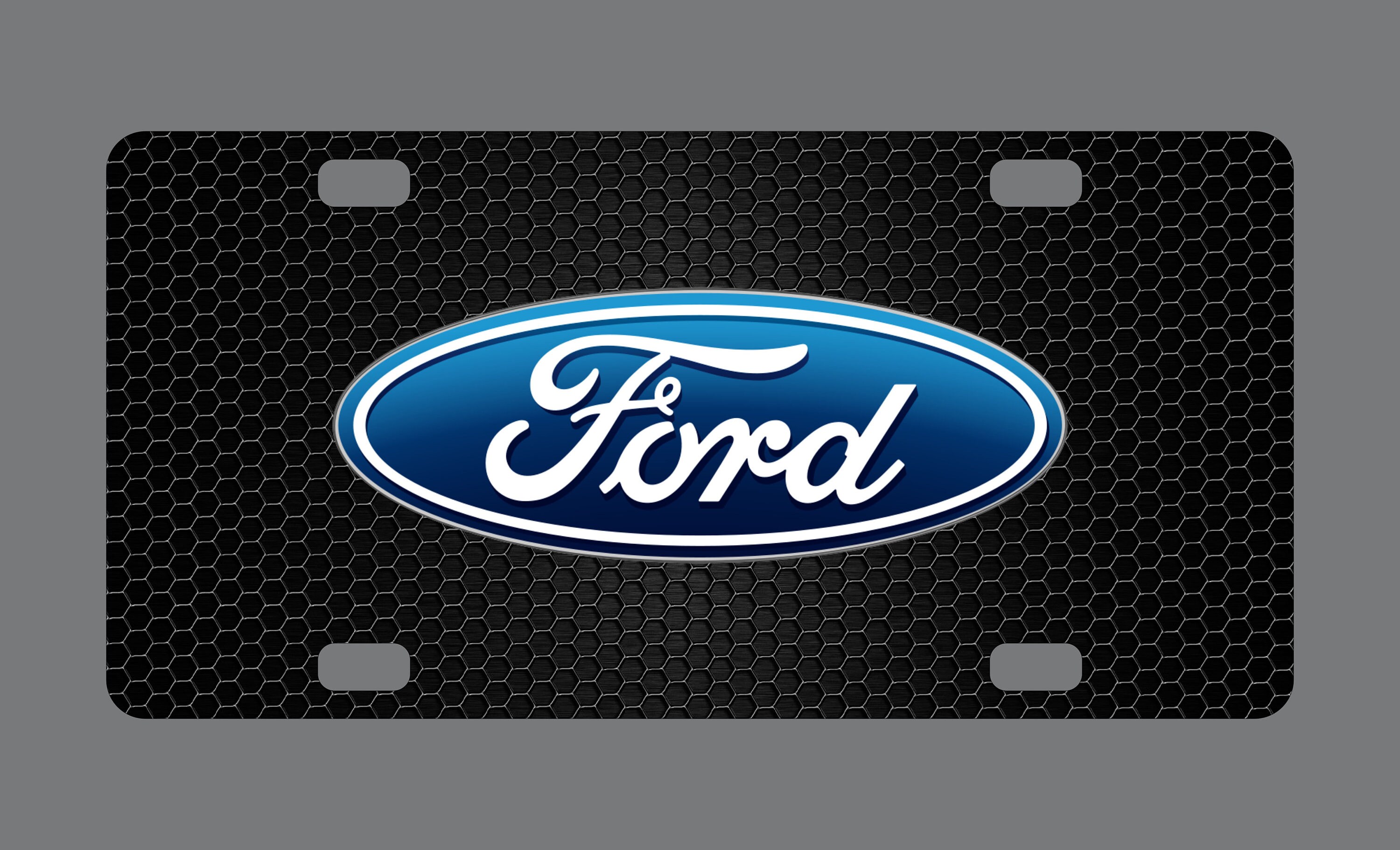 Ford Emblem License Plate Black Mesh Design Aluminum 6x12 Front - Etsy